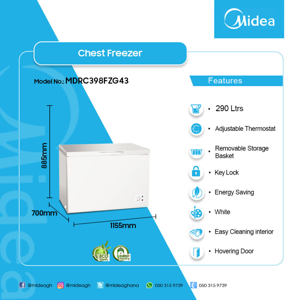 MIDEA 290 LITRE CHEST FREEZER - Cyrus Finance